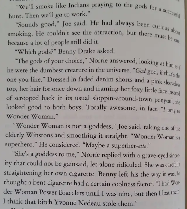 Praying to Wonder Woman? Norrie's got the right idea! (Excerpt from Under the Dome by Stephen ...