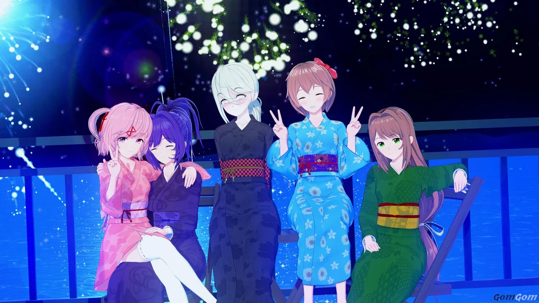 [OC] Fireworks w/ the Dokis (Koikatsu) | Scrolller