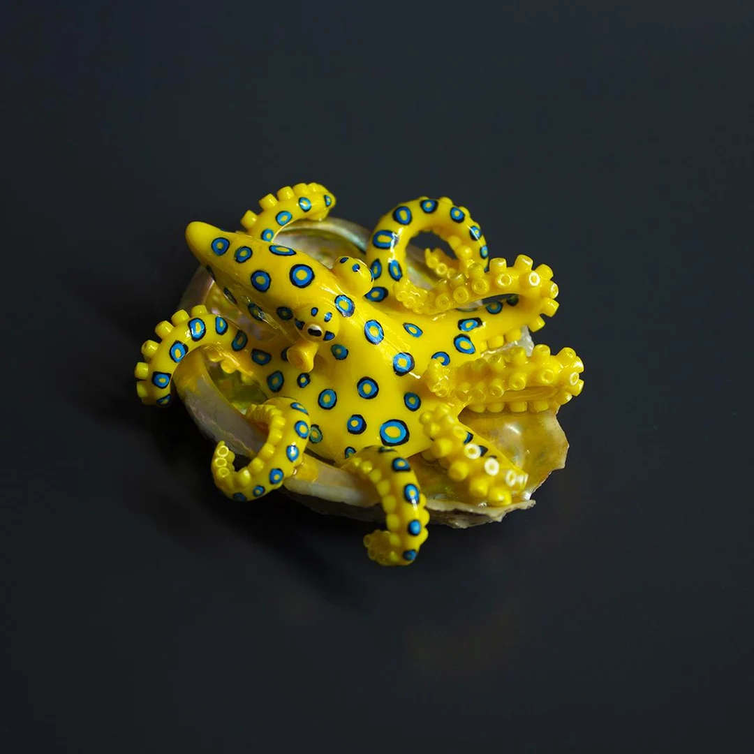 Blue Ringed Octopus, Sahasa (Me), Polymer Clay / Mixed Media, 2023 | Scrolller