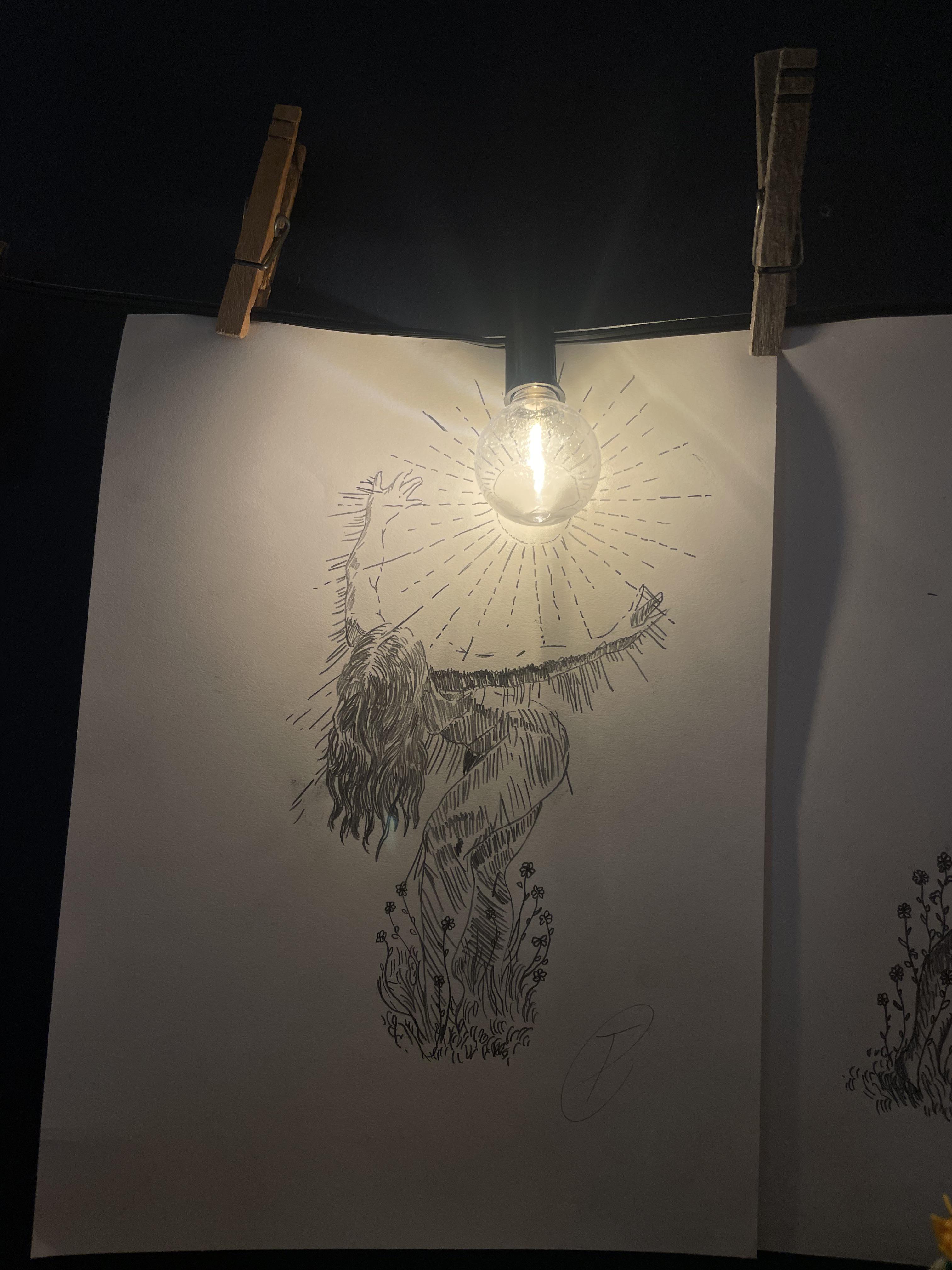 Drawing I have Lines up well with my string lights | Scrolller