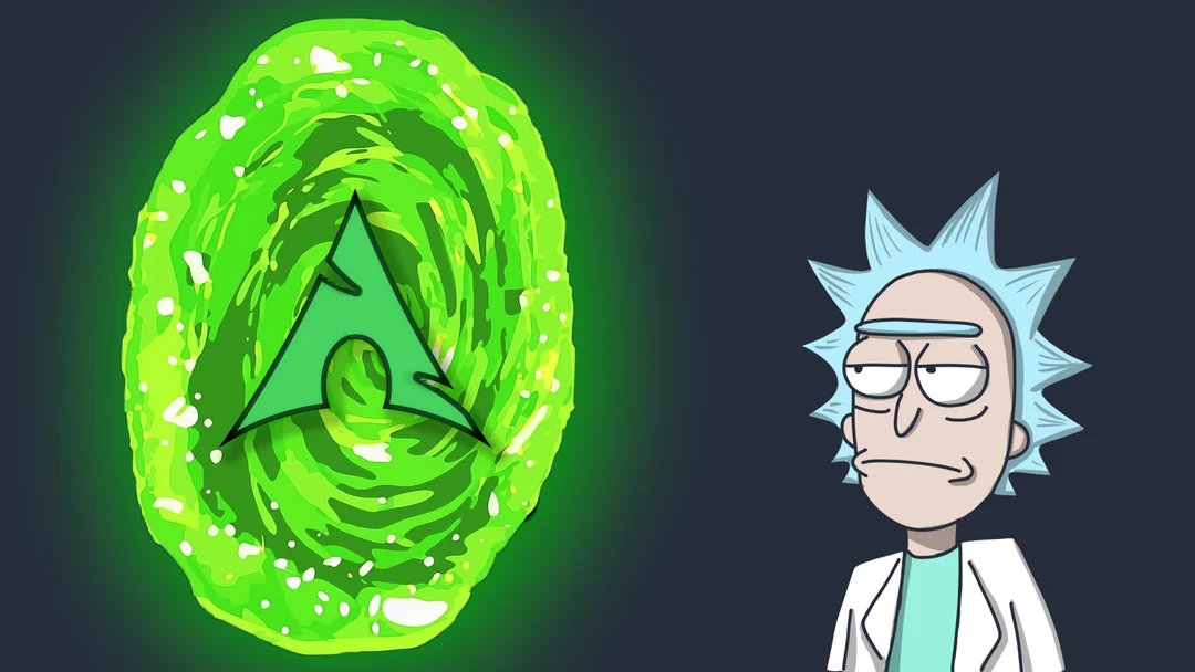 [OC]Rick Sanchez wallpaper i made in Gimp for Arch linux | Scrolller