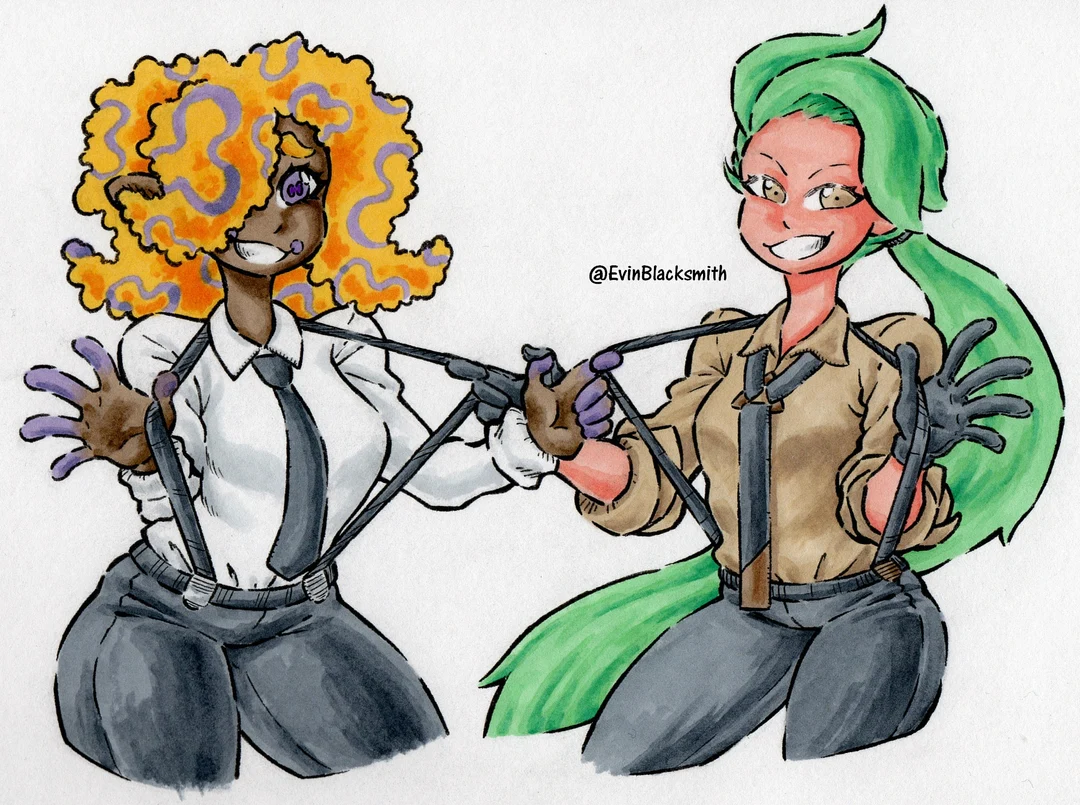 New Gold Bazooka Girl & Rika (Pokemon S&V) - Suspender Girls | Scrolller