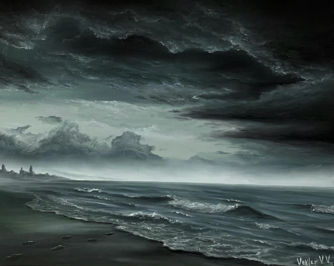 Footprints on the Sand. Made by me with oil on a canvas 40x50cm | Scrolller