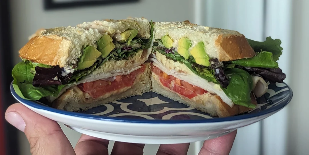 Another one for my wife. Turkey and avocado on toasted sourdough. | Scrolller