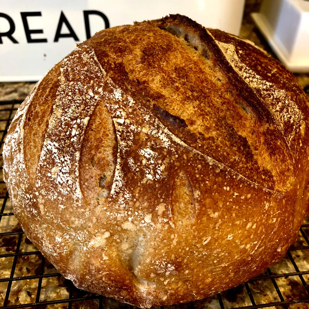 Really happy with the crust and scoring on this rustic rye sourdough loaf | Scrolller