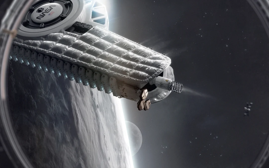 NASA "Sling" spacecraft - satellite inertial gun by me, blender3D, 2023 | Scrolller