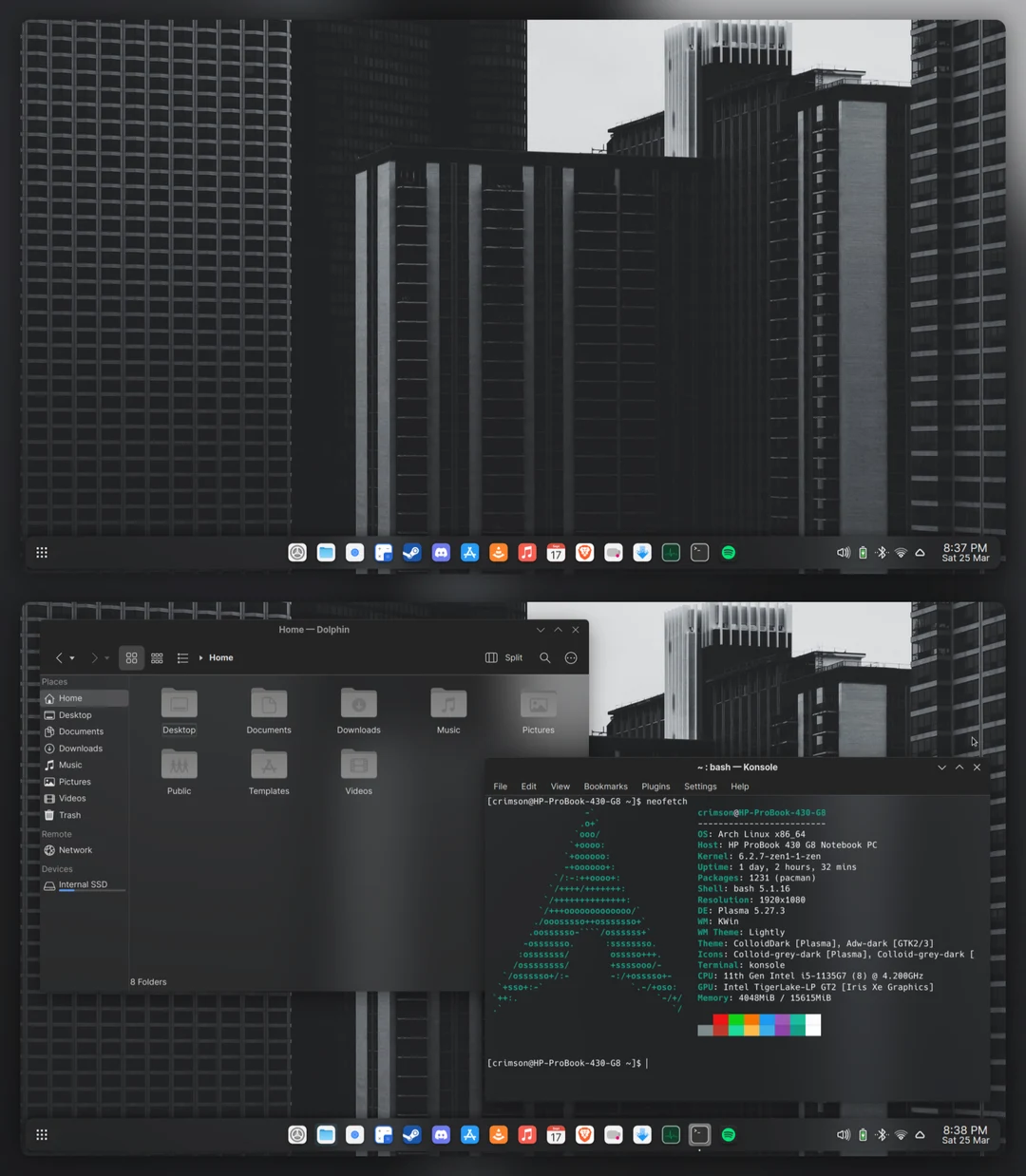 [KDE] Minimal grey | Scrolller