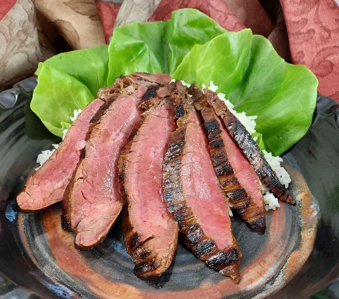 Grilled Teriyaki Flank Steak with Rice | Scrolller