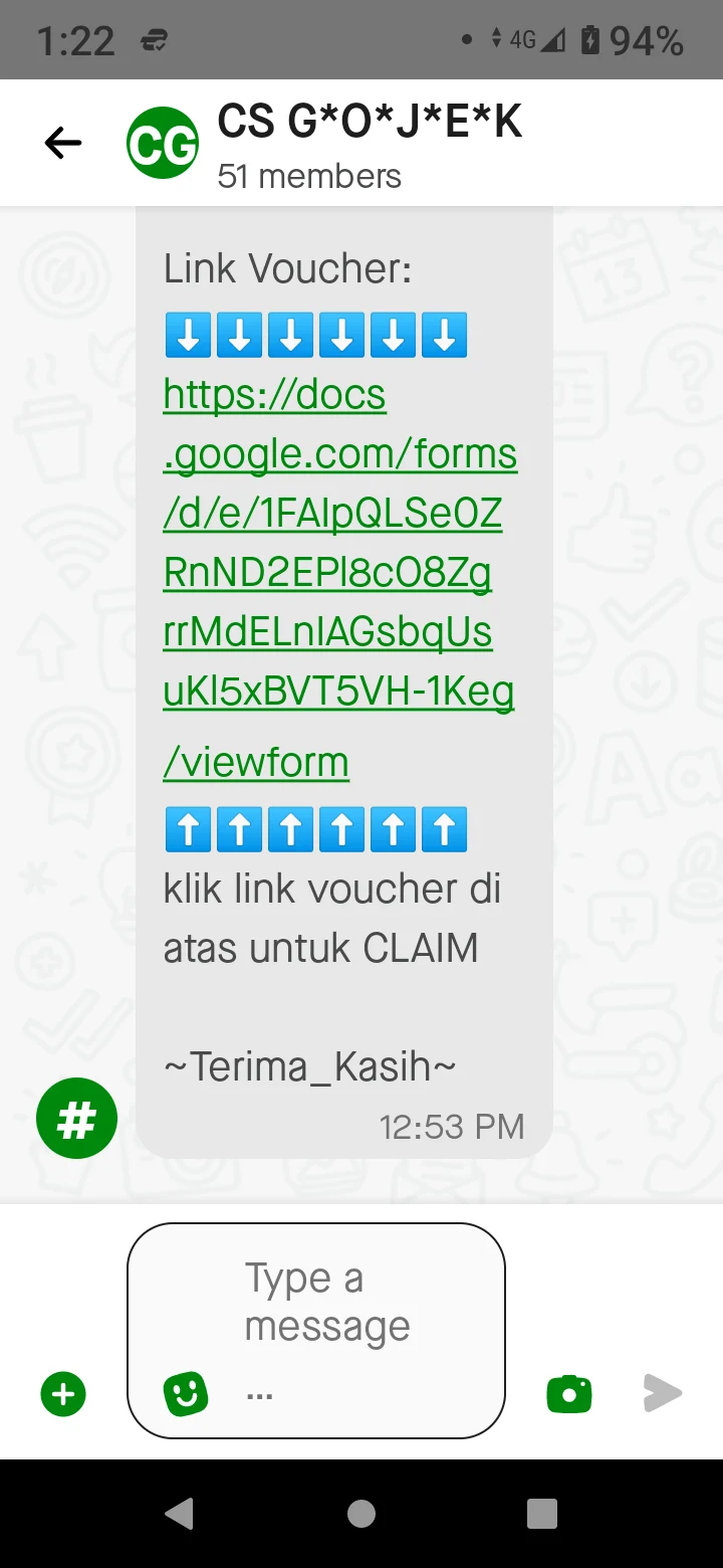 Scam di chat gojek dari "CS GOJEK" | Scrolller