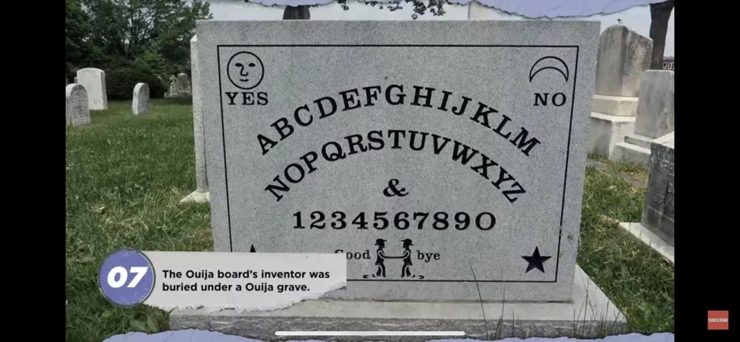 Elijah Jefferson Bond, the man who invented the ouija board has one on the back of his headstone ...