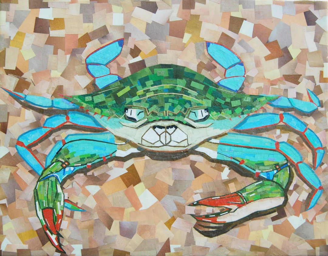 Blue Crab, Me, Repurposed Paper, 2018 | Scrolller