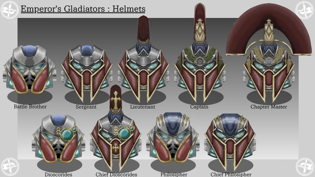 My chapters helmets for their standard armour pattern | Scrolller