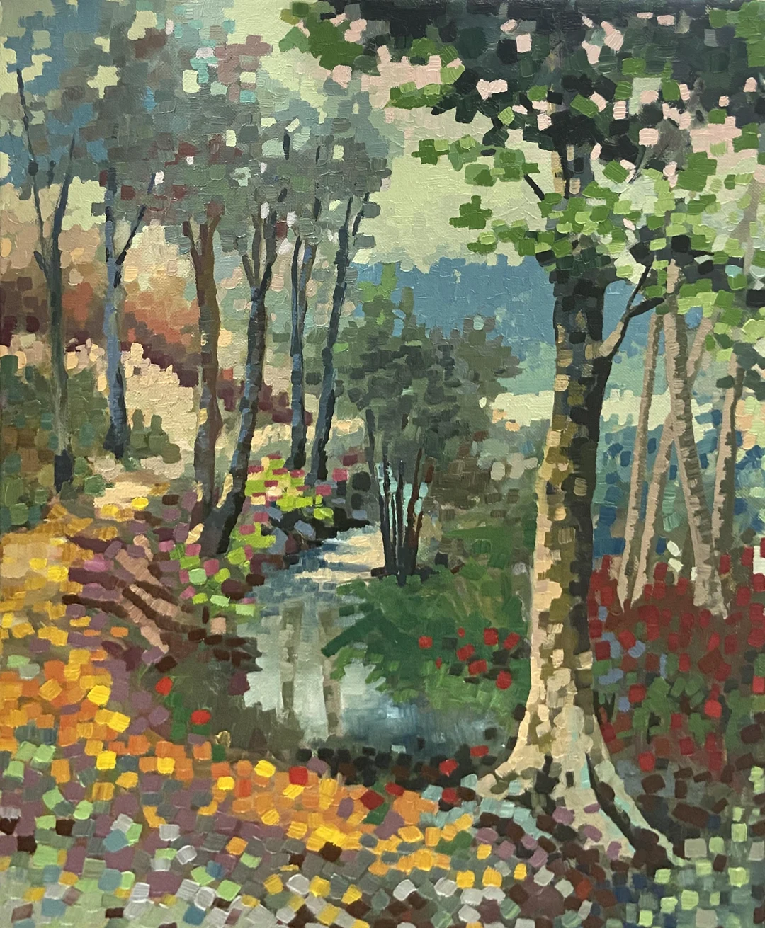 Pixel Woods, me, oil, 2022 | Scrolller
