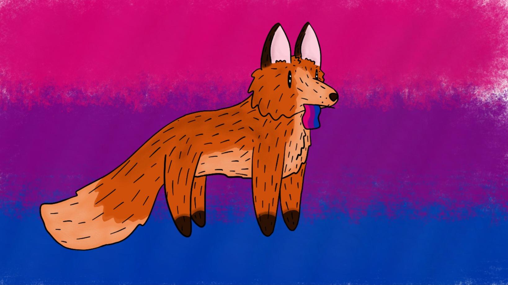 Bisexual Fox I drew a while ago, happy early Pride Month :] | Scrolller