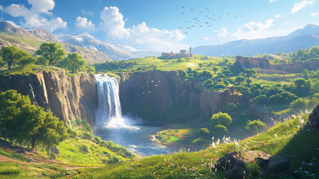 Green Hills Waterfall [1920x1080] | Scrolller