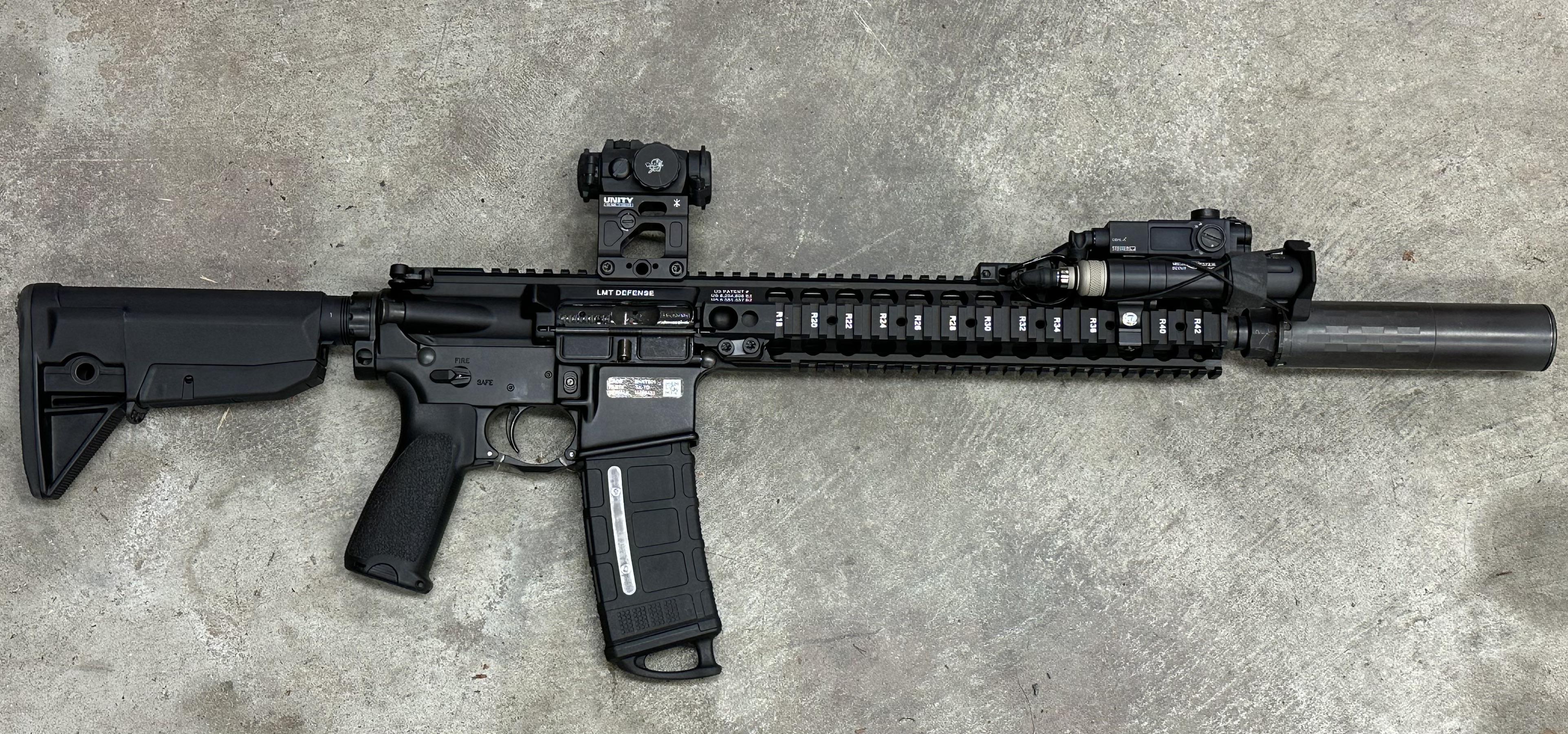 D. Wilson “Quadwar” conversion complete. Started it’s life as a 16” upper now it’s sitting at a ...