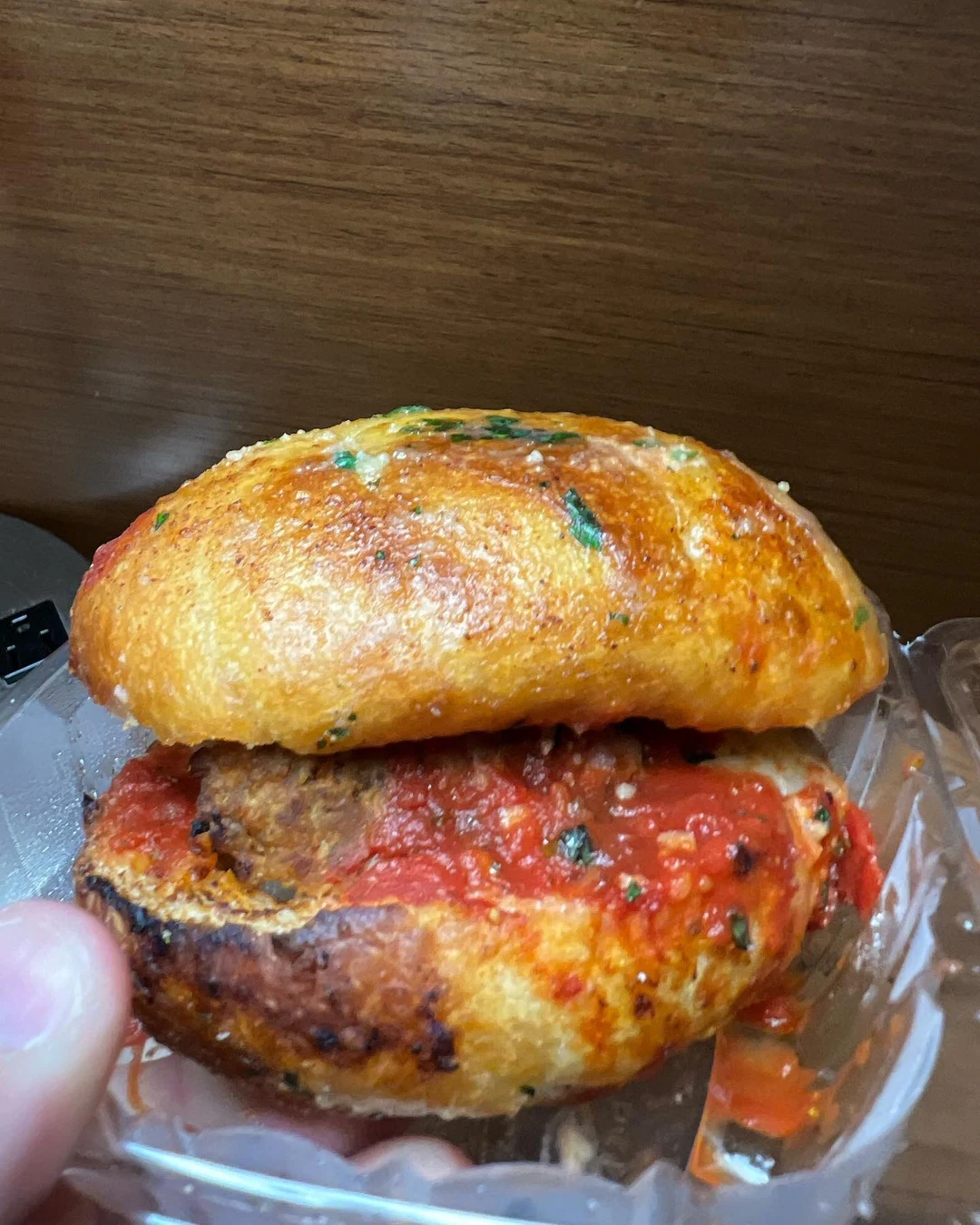 Meatball Parm on a Garlic Knot from TikToks thedeliguy | Scrolller