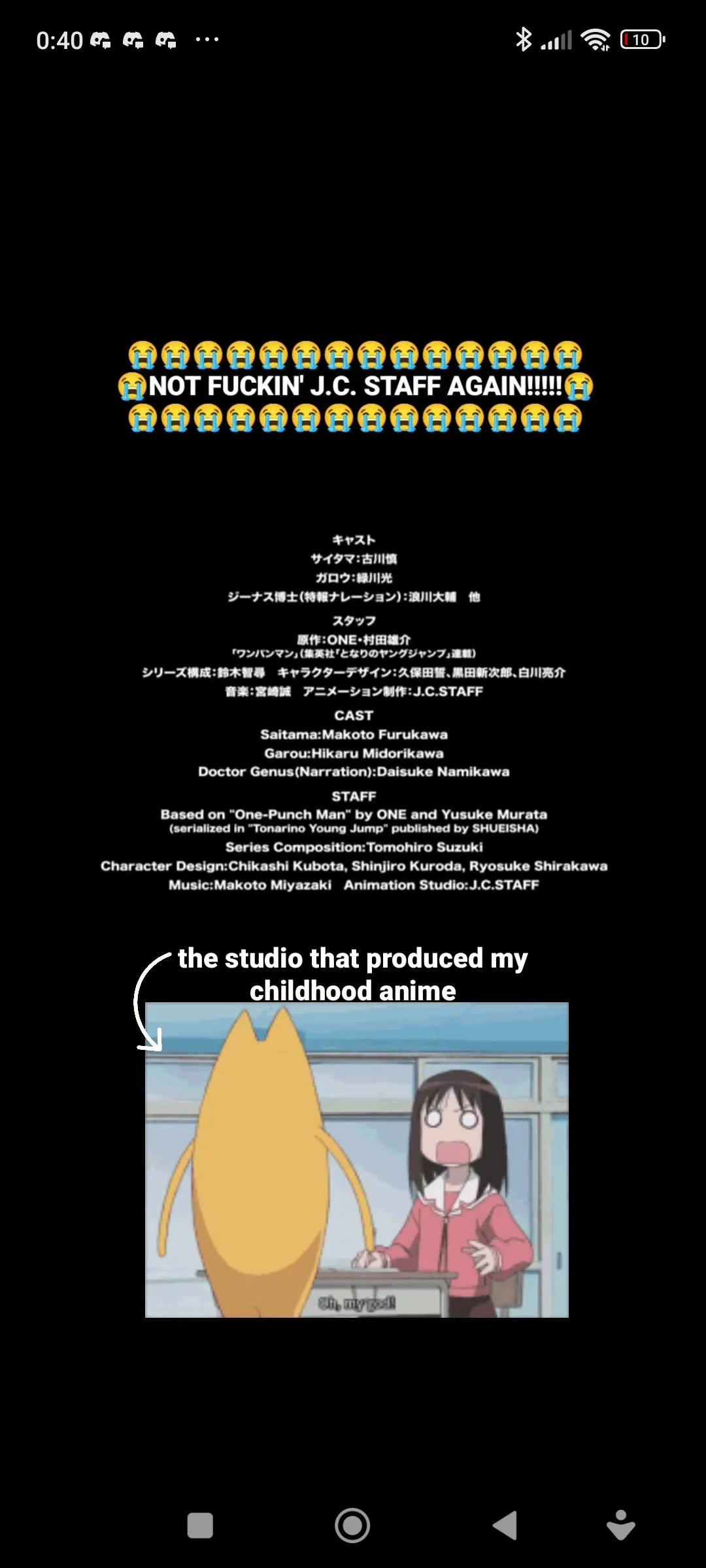 J.C. STAFF Broke My Heart Because of One Punch Man | Scrolller