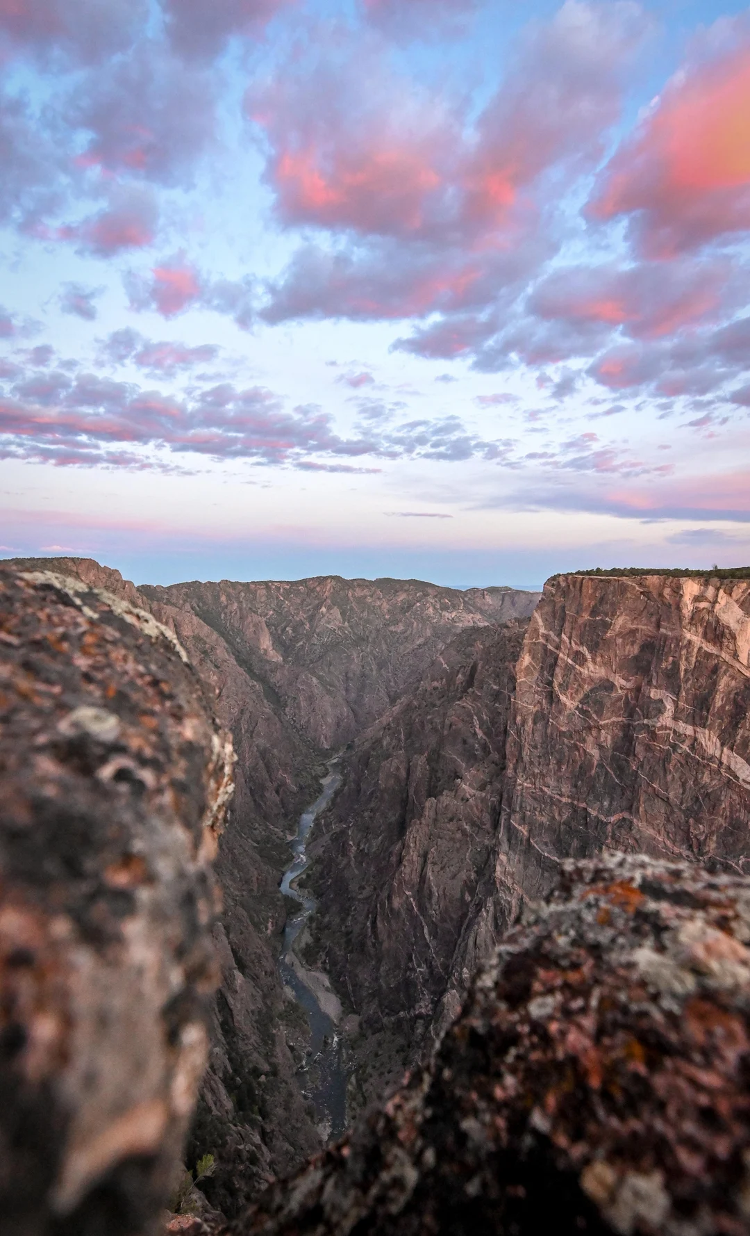 [OC] Black Canyon Of The Gunnison NP with a cotton candy sunrise [3138 x 5167] | Scrolller