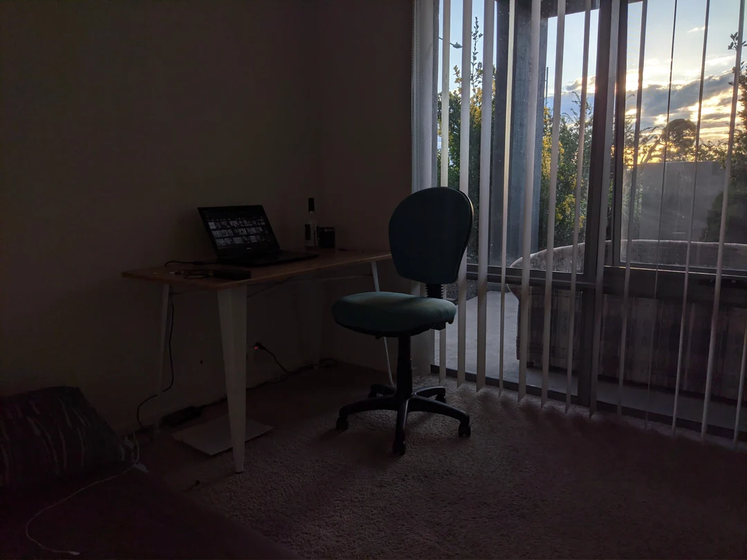 My study corner during sunset | Scrolller