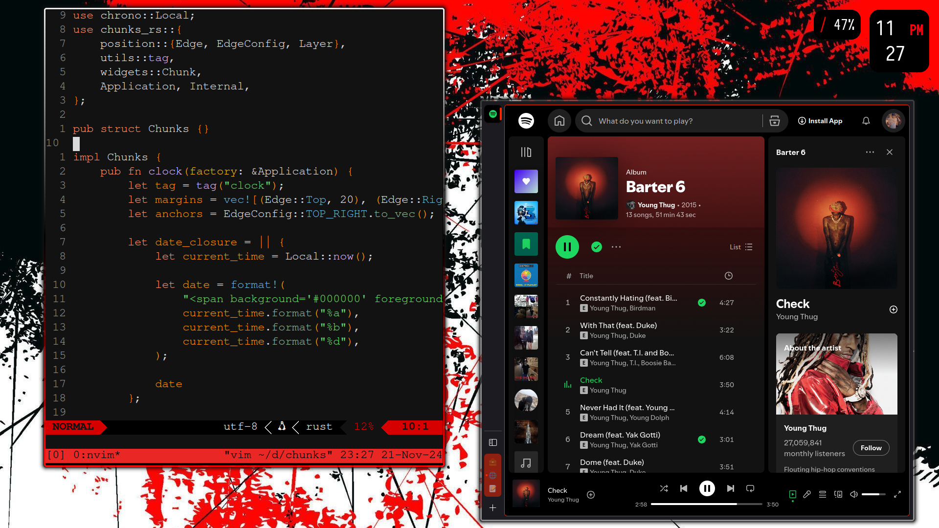[Hyprland] NeoVim + Tmux, Customized Zen Browser, Widgets made using ...