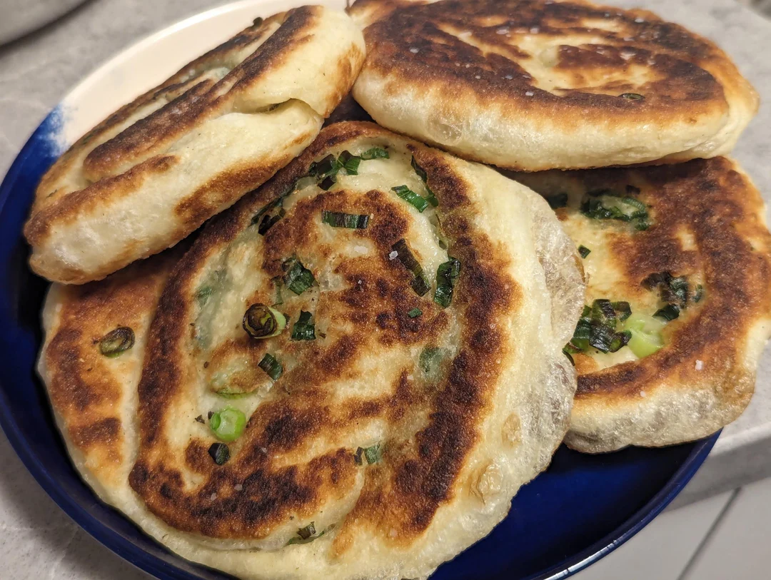 Scallion Pancake Northern Chinese Style (Leavened so it's bread?) | Scrolller