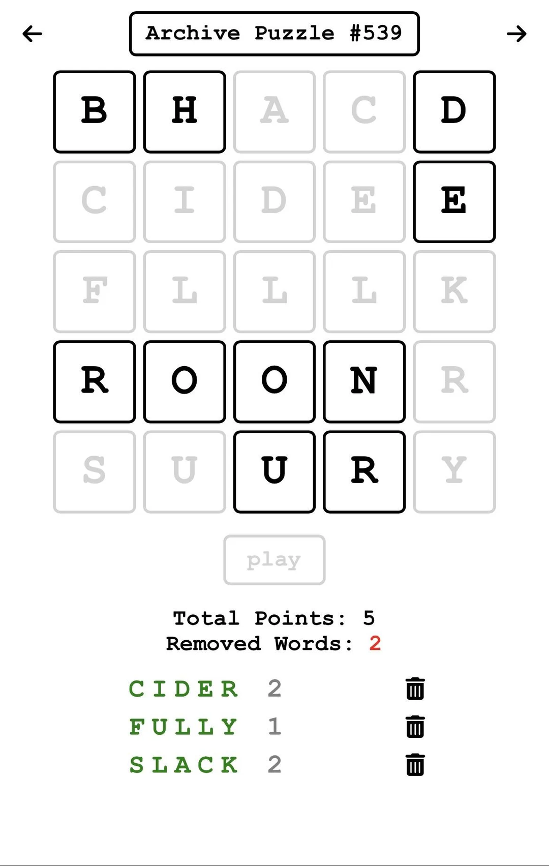 Select one letter from each column to find the last two words | Scrolller