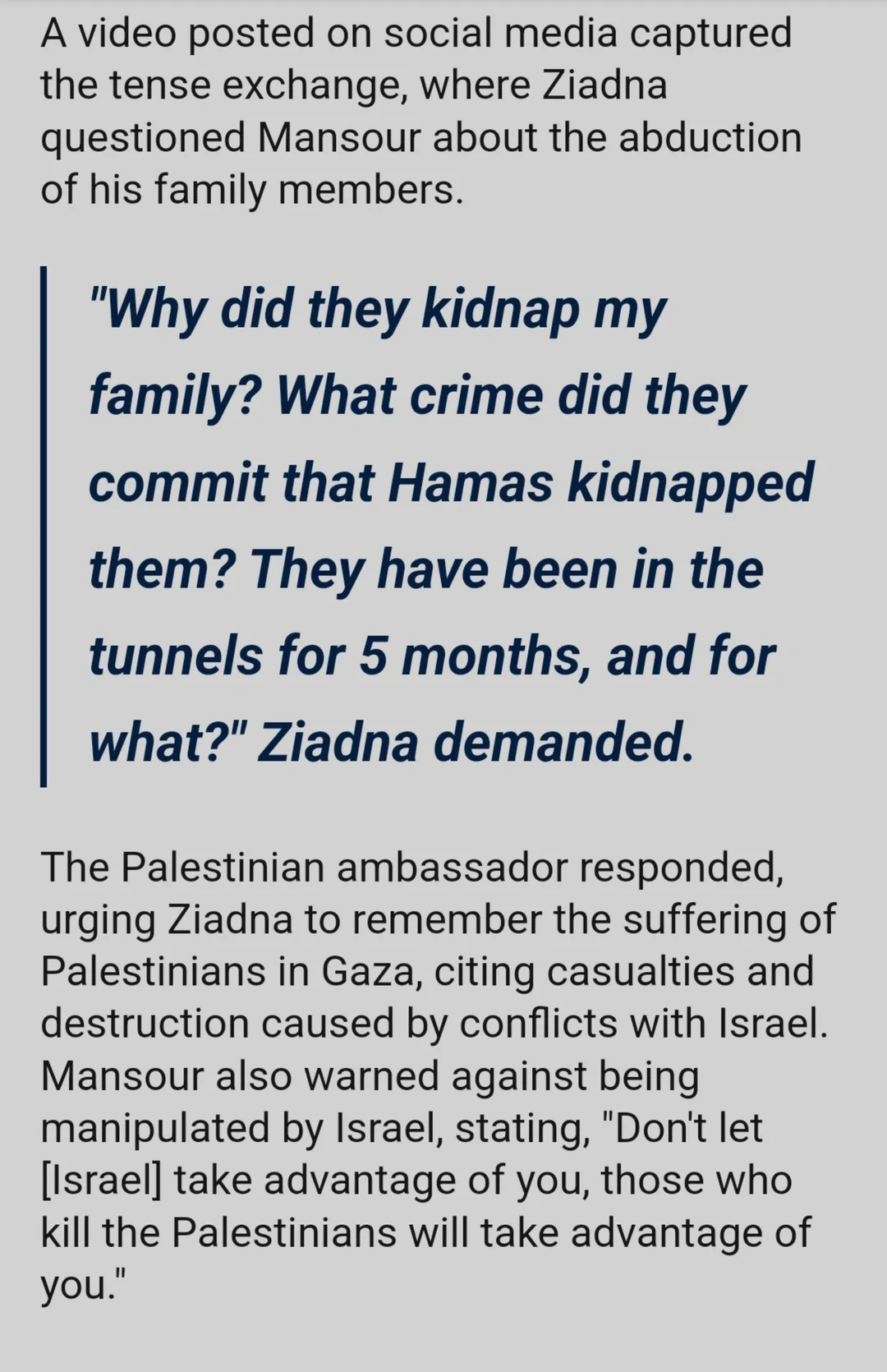 The Audacity (The family of the hostage is Arab) | Scrolller