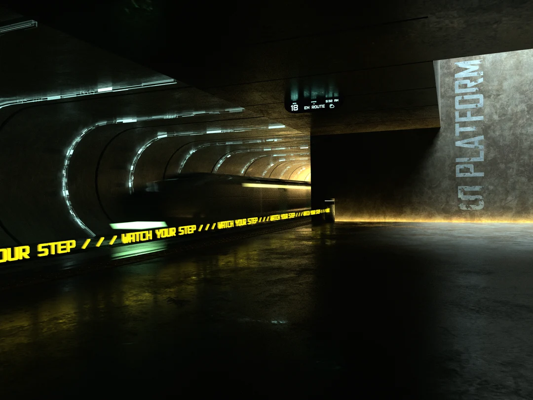 [OC] Brutalistic Subway Station. Made in Blender | Scrolller