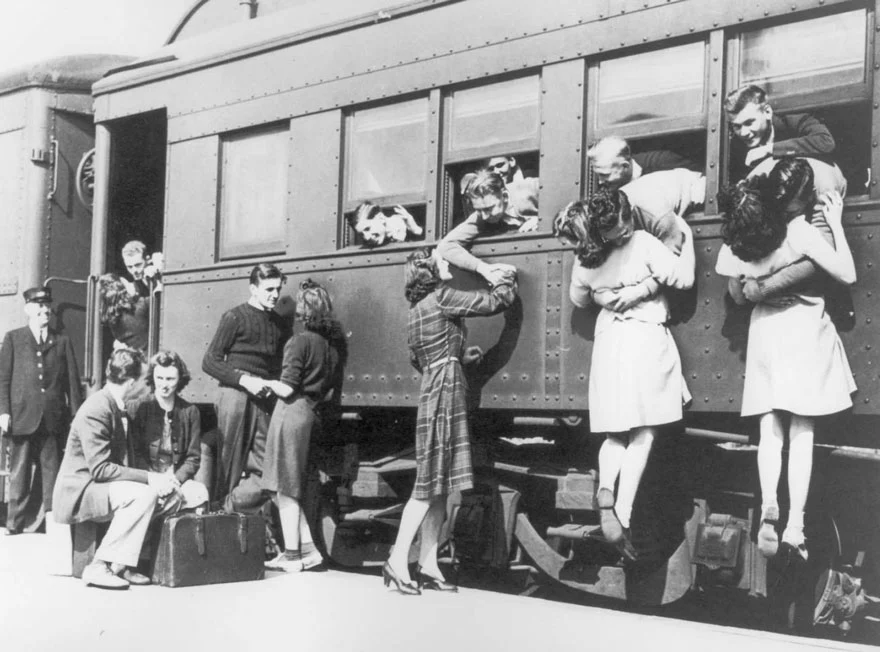 Saying Goodbye At The Train Station Before Departing To WWII | Scrolller