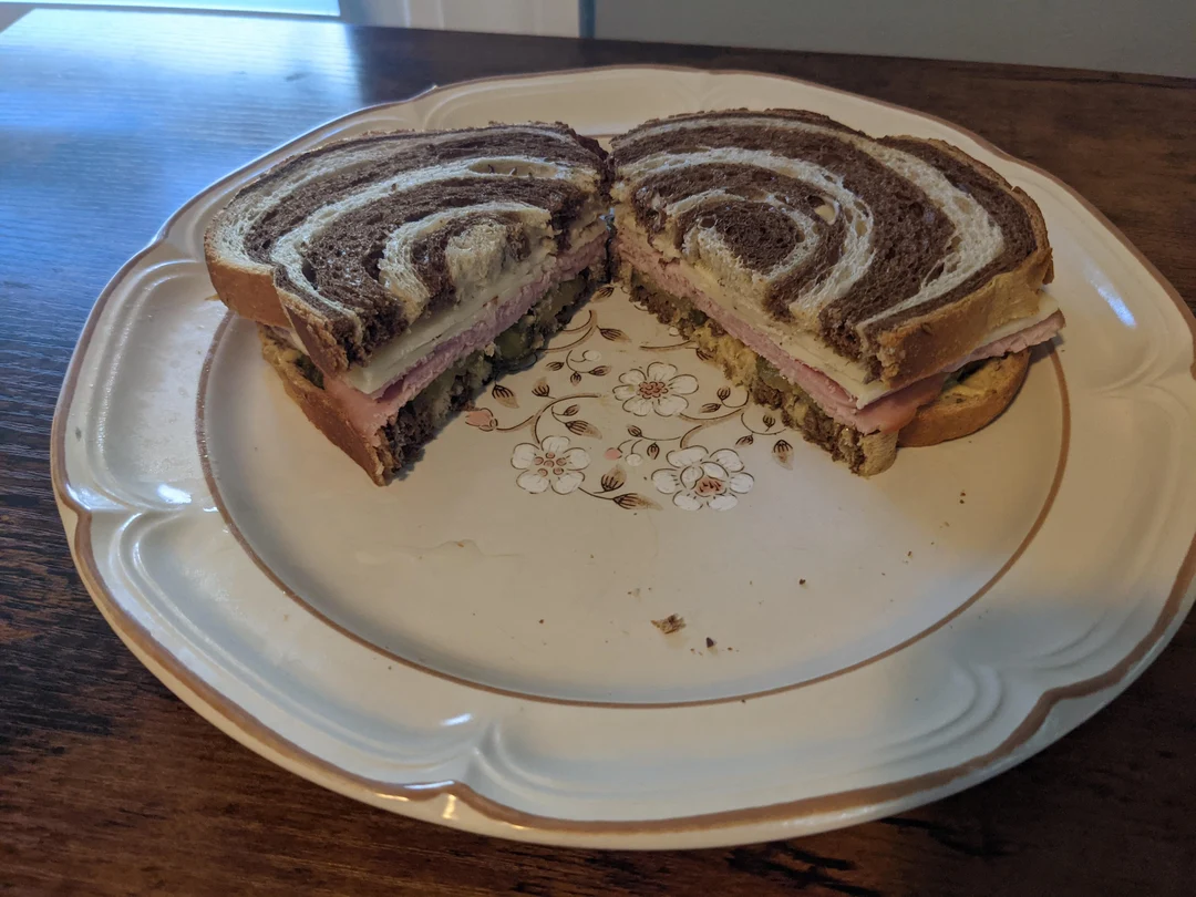 Just a simple ham & swiss on marble rye | Scrolller