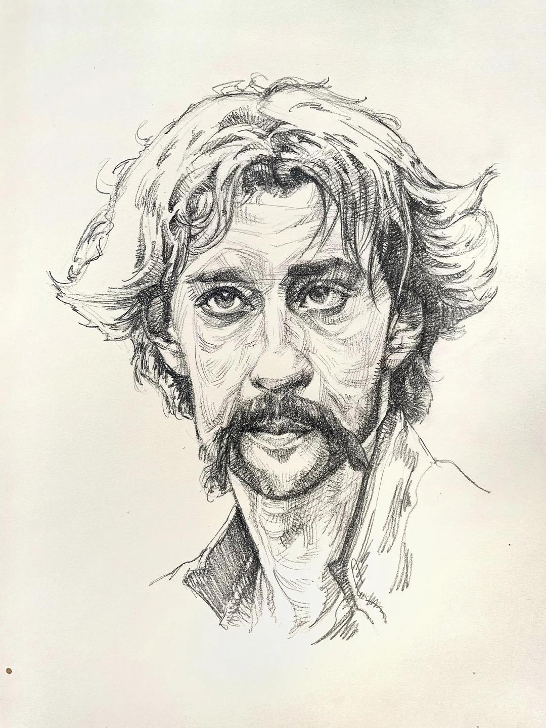 Stache gaze, Me, Pencil, 2023 | Scrolller