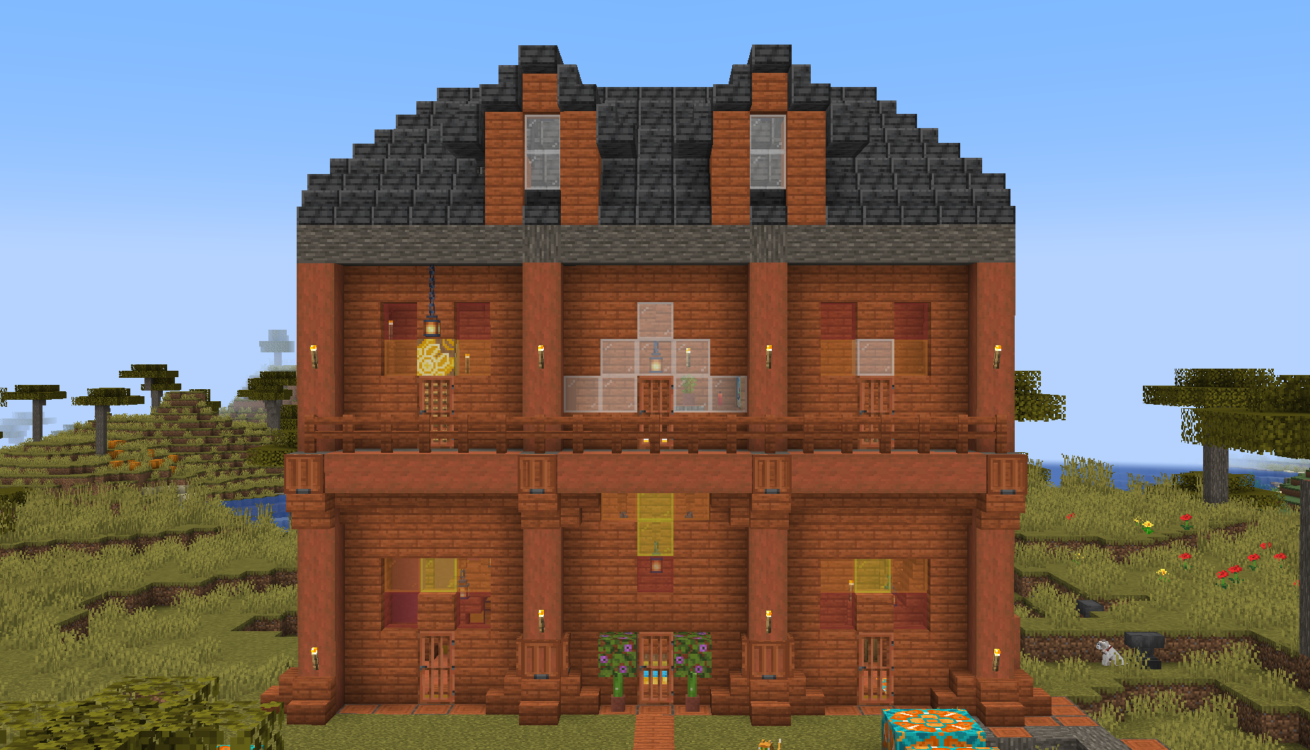 My first original build - savanna village mansion!! | Scrolller