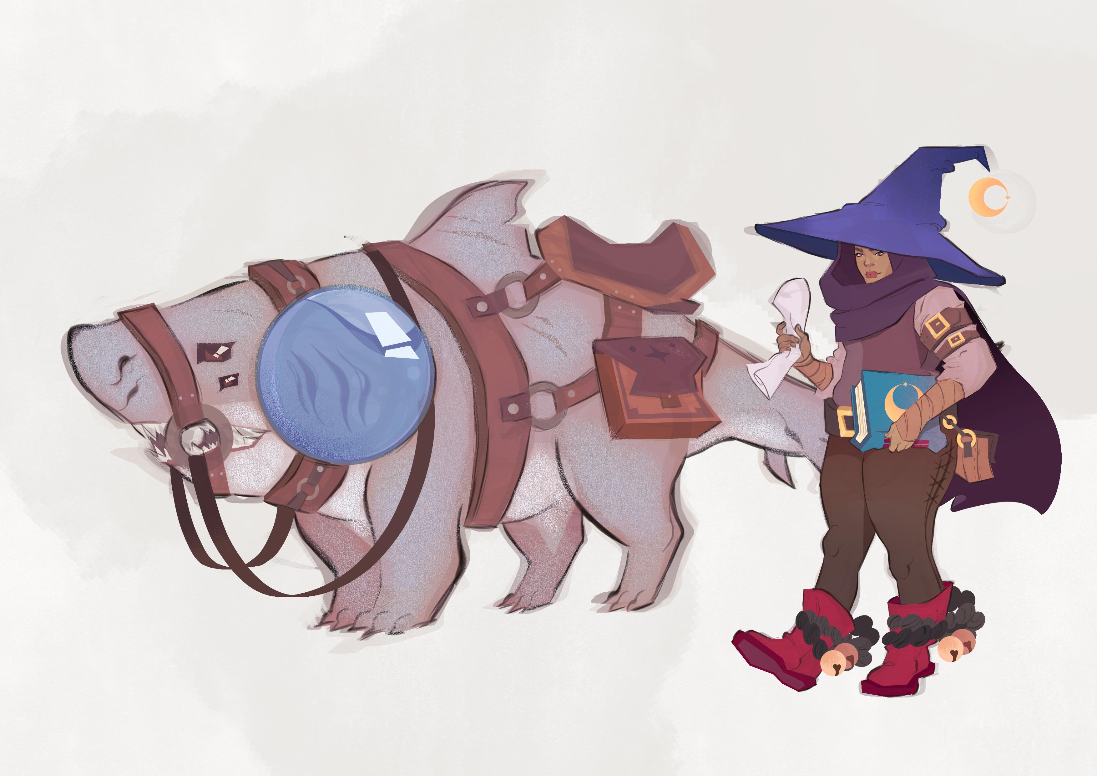 [OC][ART] Saara, a human witch and her mount Lilly | Scrolller