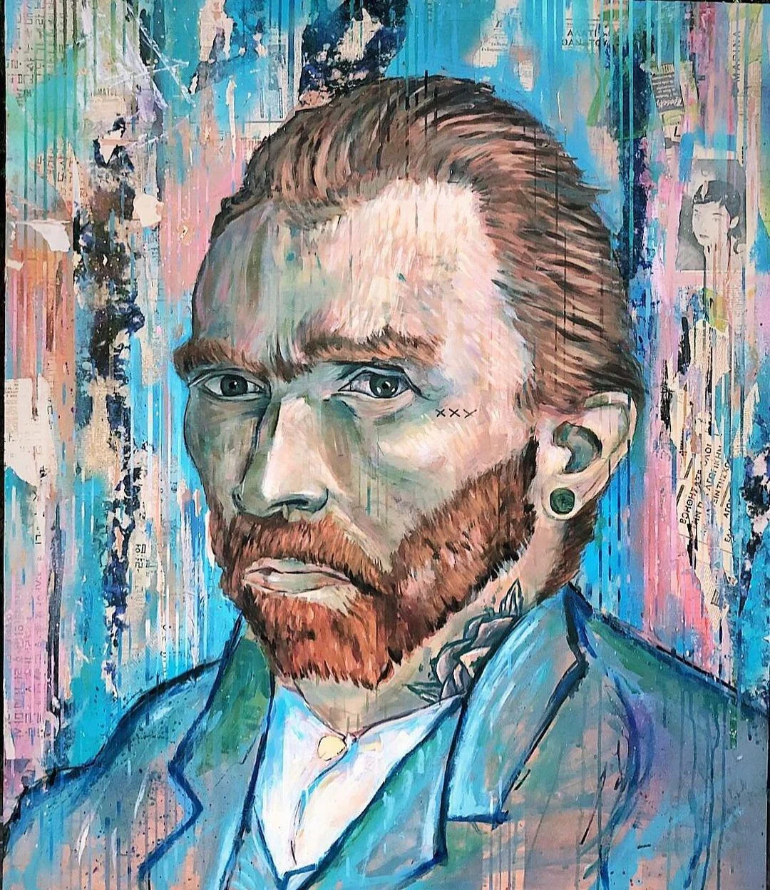 Vincent Van Gogh, George Drone / Elias Vasilos, mixed media, 2024 | Scrolller