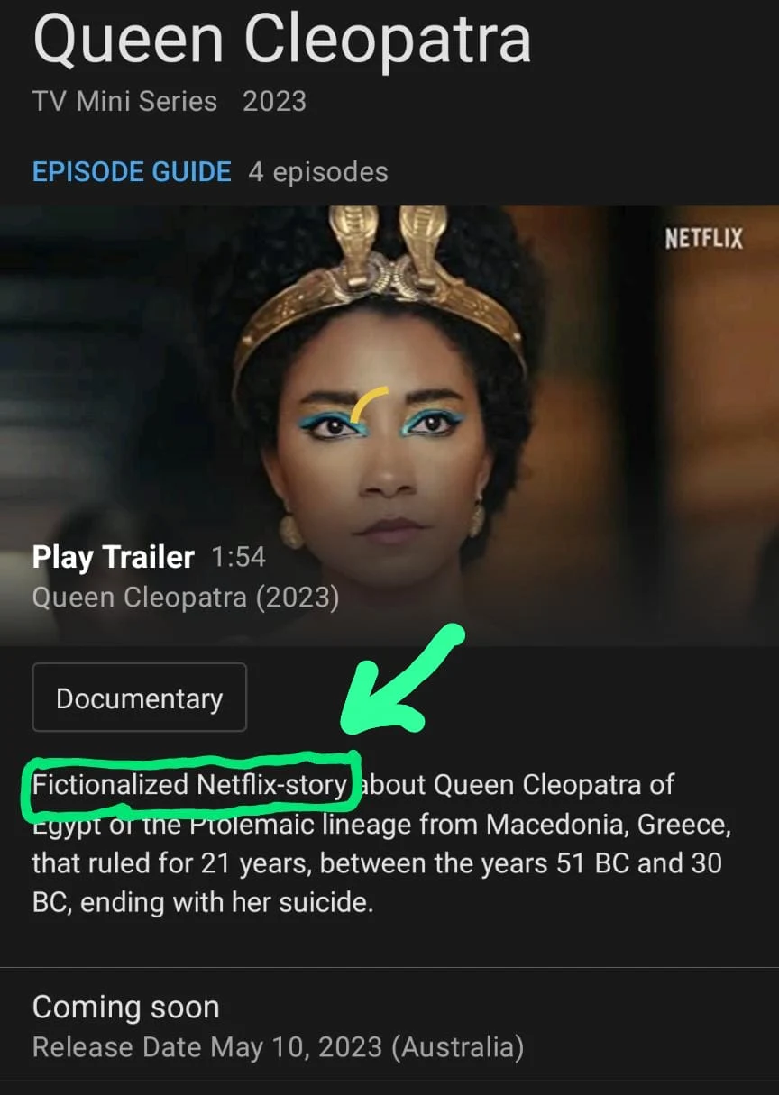 IMDb win *Fictionalized Netflix-story about Queen Cleopatra of Egypt* | Scrolller