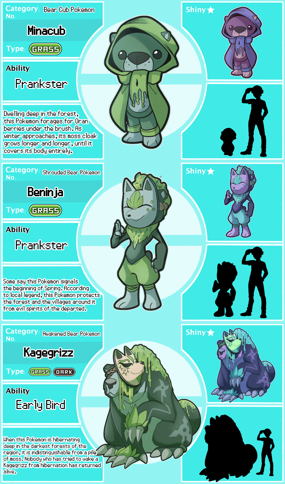 [OC] Just made my first fakemon! Meet Minacub, my little grass starter :) | Scrolller