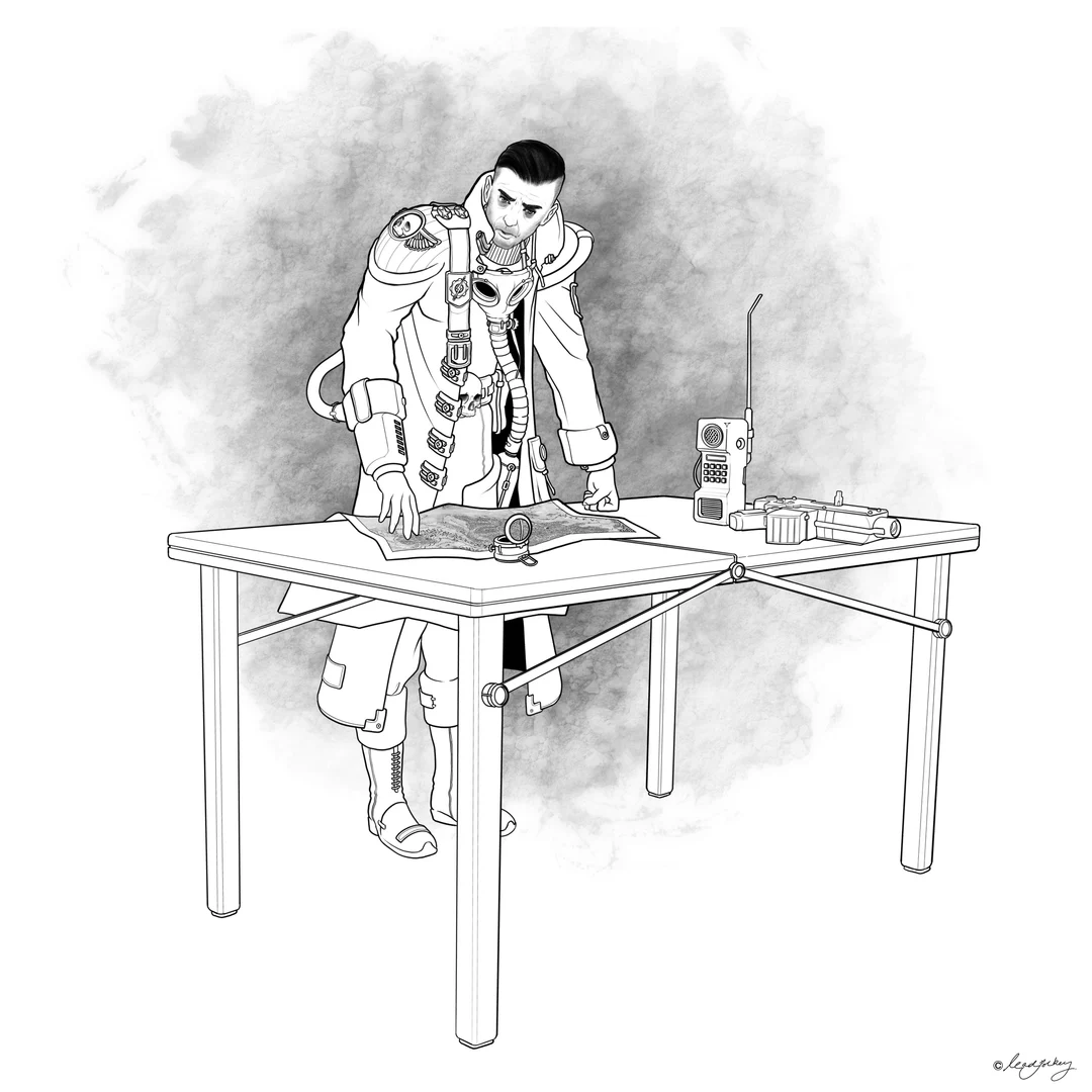 "The Colonel". Digital Drawing by me. My first WH40k based artwork. | Scrolller