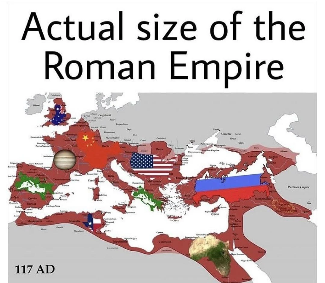 Actual size of the Roman Empire | Scrolller