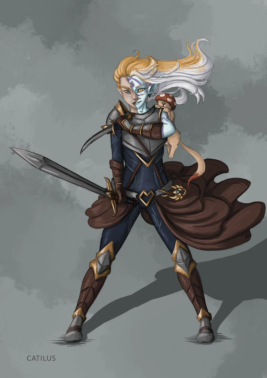 [OC] [ART] Cagalli, Dark Elf Cleric and Rogue; and Amanitta, Shroompy Sidekick – by Catilus ...