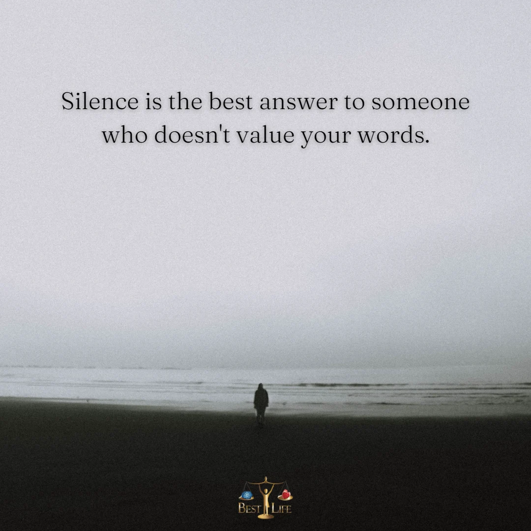 Silence is the best answer... | Scrolller