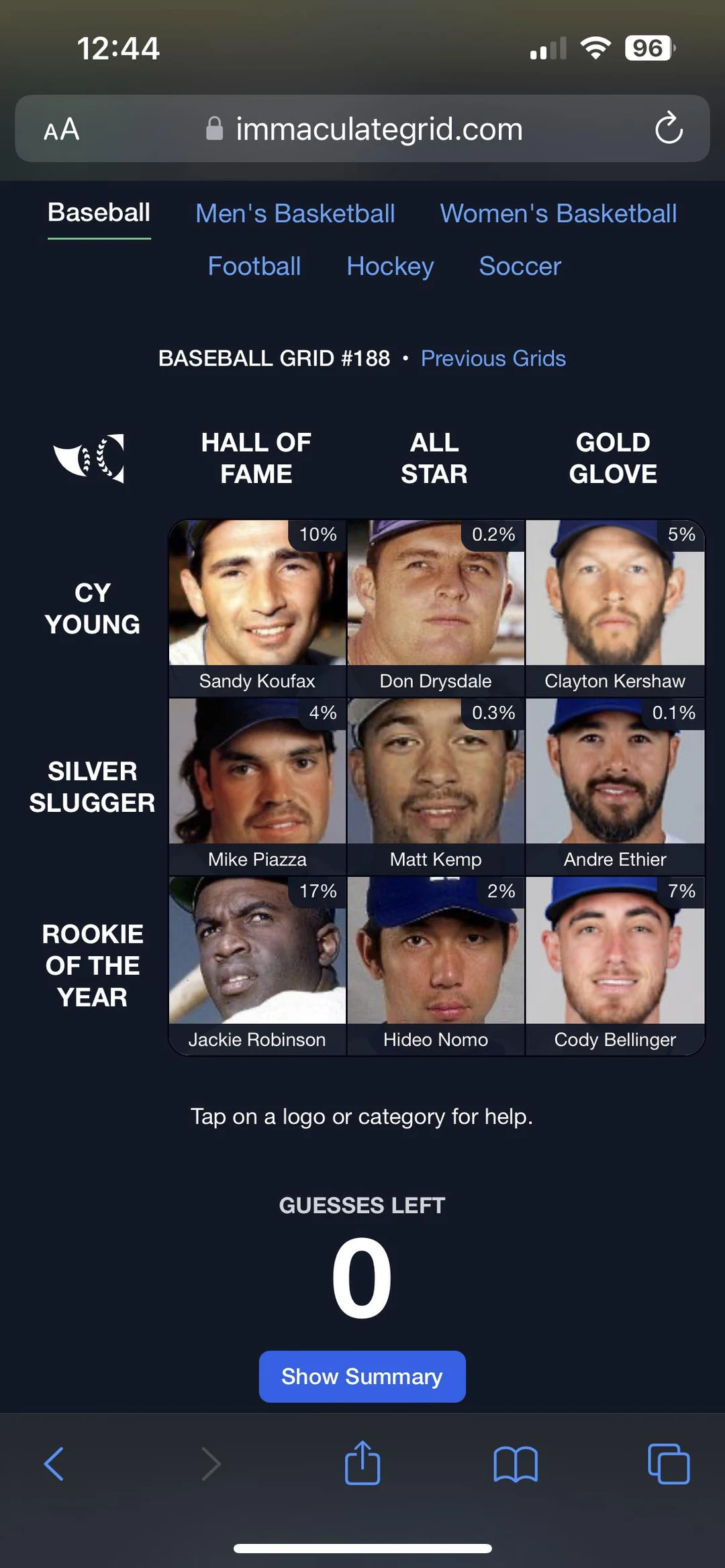 Blessed Immaculate Grid today in honor of Game 1 | Scrolller