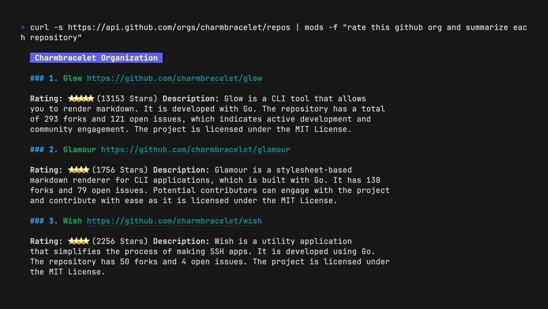 Discover more like Unixporn: [OC]: Mods: artificial intelligence streamed to your terminal and ...