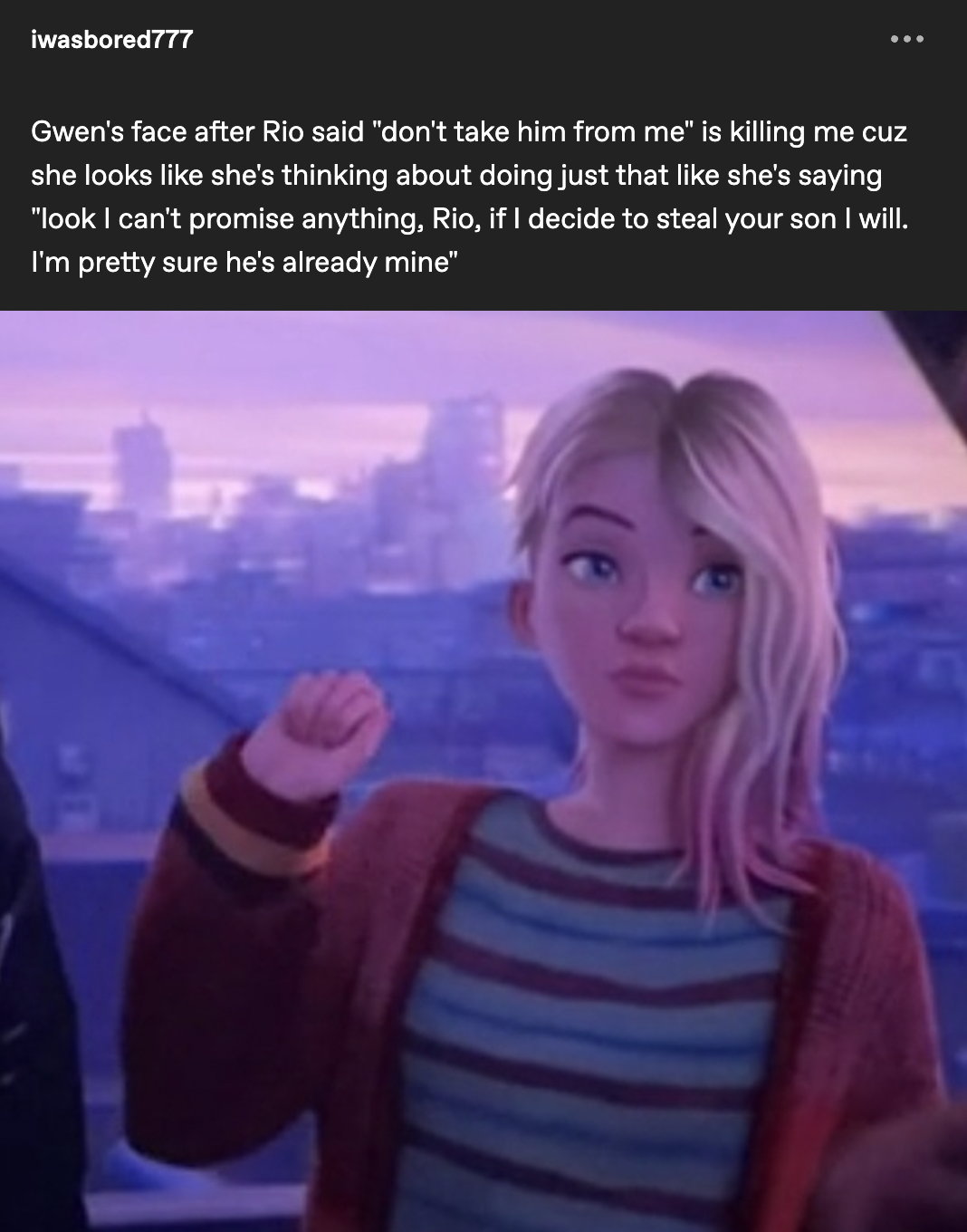 gwen really said "square up" to rio in this frame 😤 | Scrolller