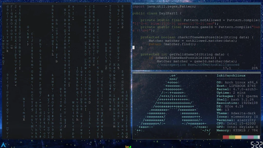 [xfce + i3] my first arch sytem on an old laptop | Scrolller