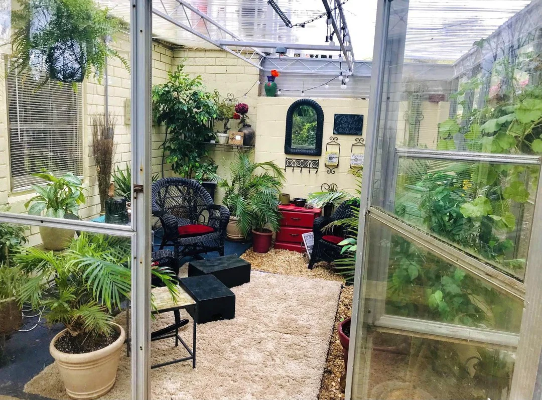 Wanted to show off my moms greenhouse and reading nook | Scrolller