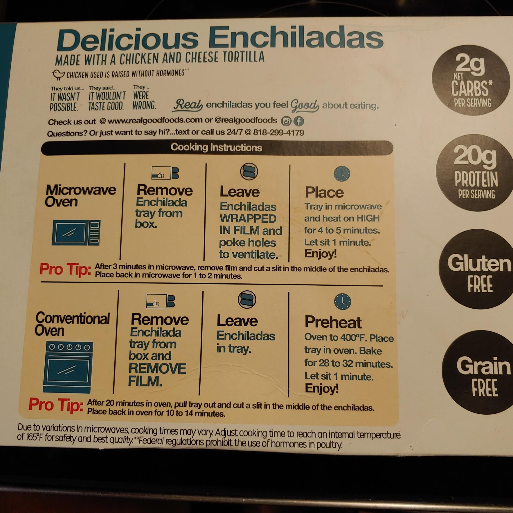 Frozen enchiladas directions have "Pro Tips". | Scrolller