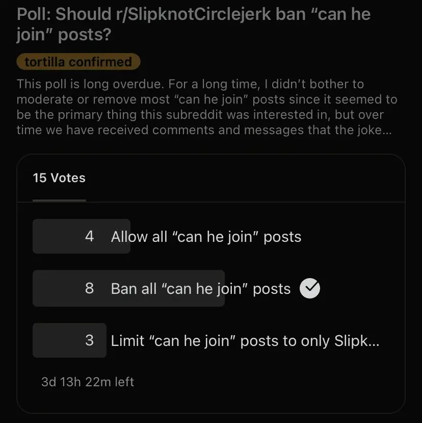 Can this poll join Slipknot? | Scrolller