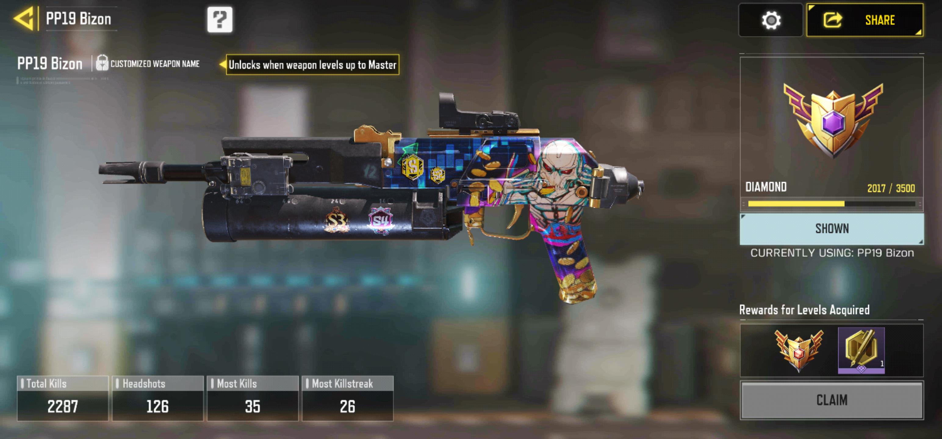 Discover more like CODM: My pp19bizon wont level up past diamond, yall know why? and Related ...