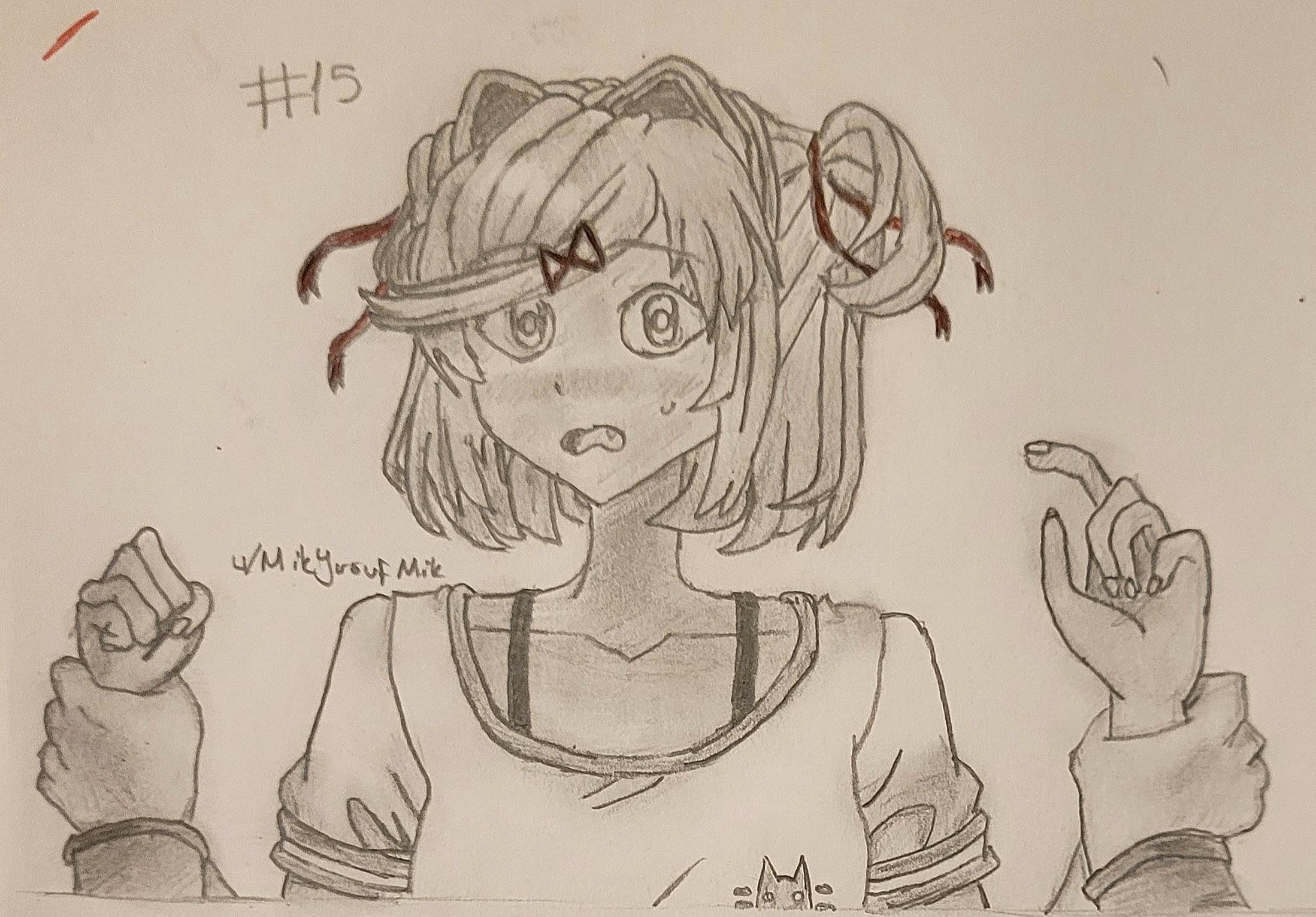 Day #15 of drawing Natsuki with no prior experience! | Scrolller